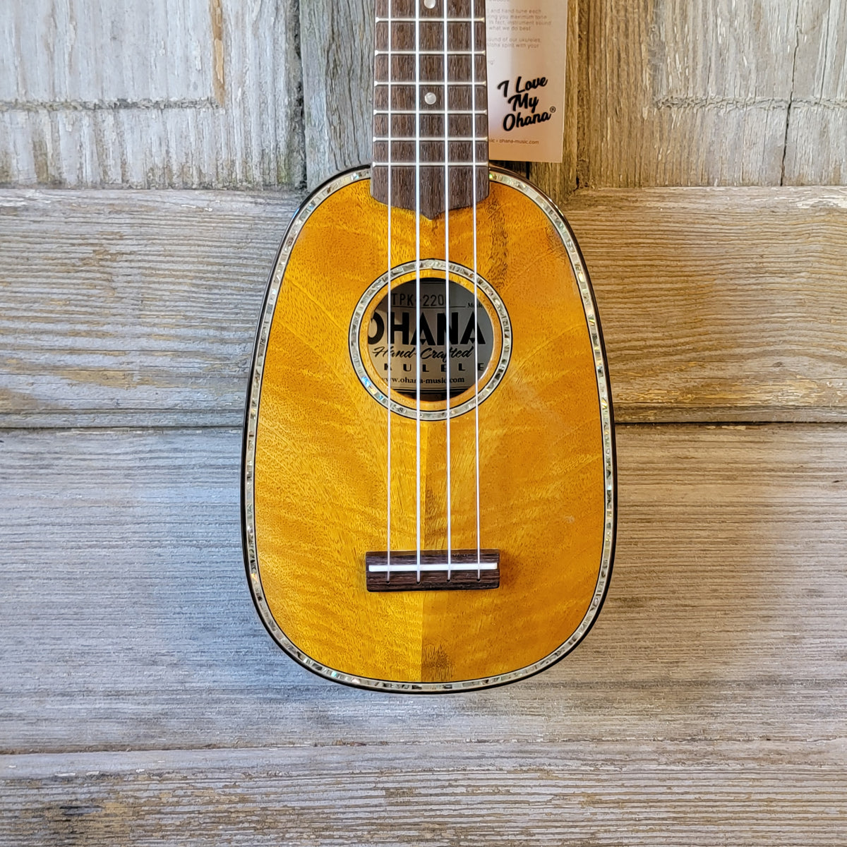 Ohana Pineapple Sopranino TPK-220G All Solid Mango w Abalone Ukulele v ...
